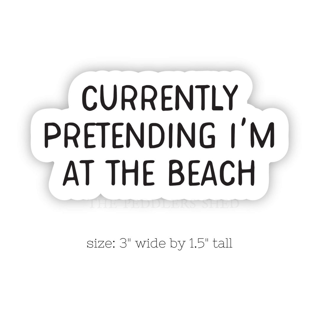 AT THE BEACH Vinyl Sticker Laptop Decal, Water Bottle Sticker, Thermos ...