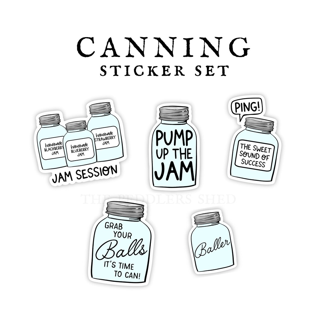 CANNING Sticker Set 5 Vinyl Stickers Laptop or Thermos Sticker, Yeti ...