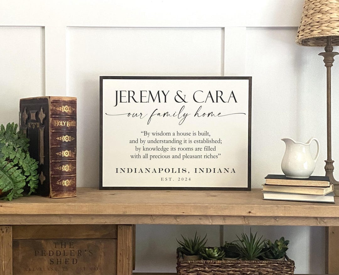 Personalized Family Home Wood Sign: Farmhouse Cottage Wall Art - Etsy