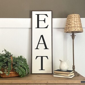 EAT 1X3 Sign Farmhouse Dining Room Wall Decor Kitchen Sign Shabby Chic ...