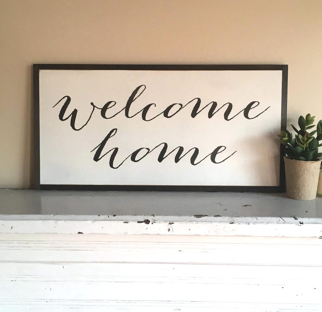 WELCOME HOME 12" X 23" Wood Sign | Wooden Signs | Entryway Sign | Foyer ...