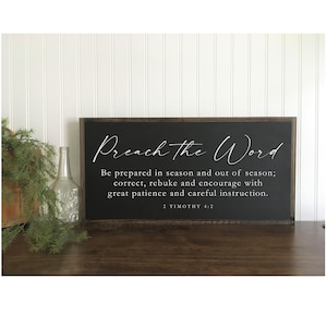 PREACH THE WORD 12" X 23" Wood Sign | Framed Wooden Signs | Painted ...