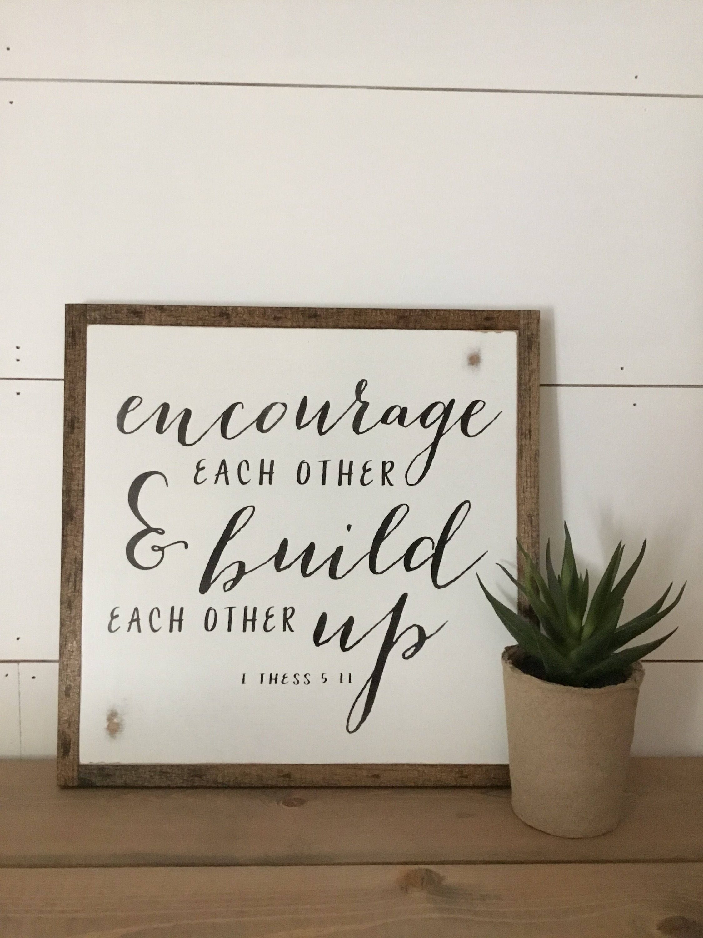 ENCOURAGE 1'X1' Sign Distressed Wooden Sign - Etsy