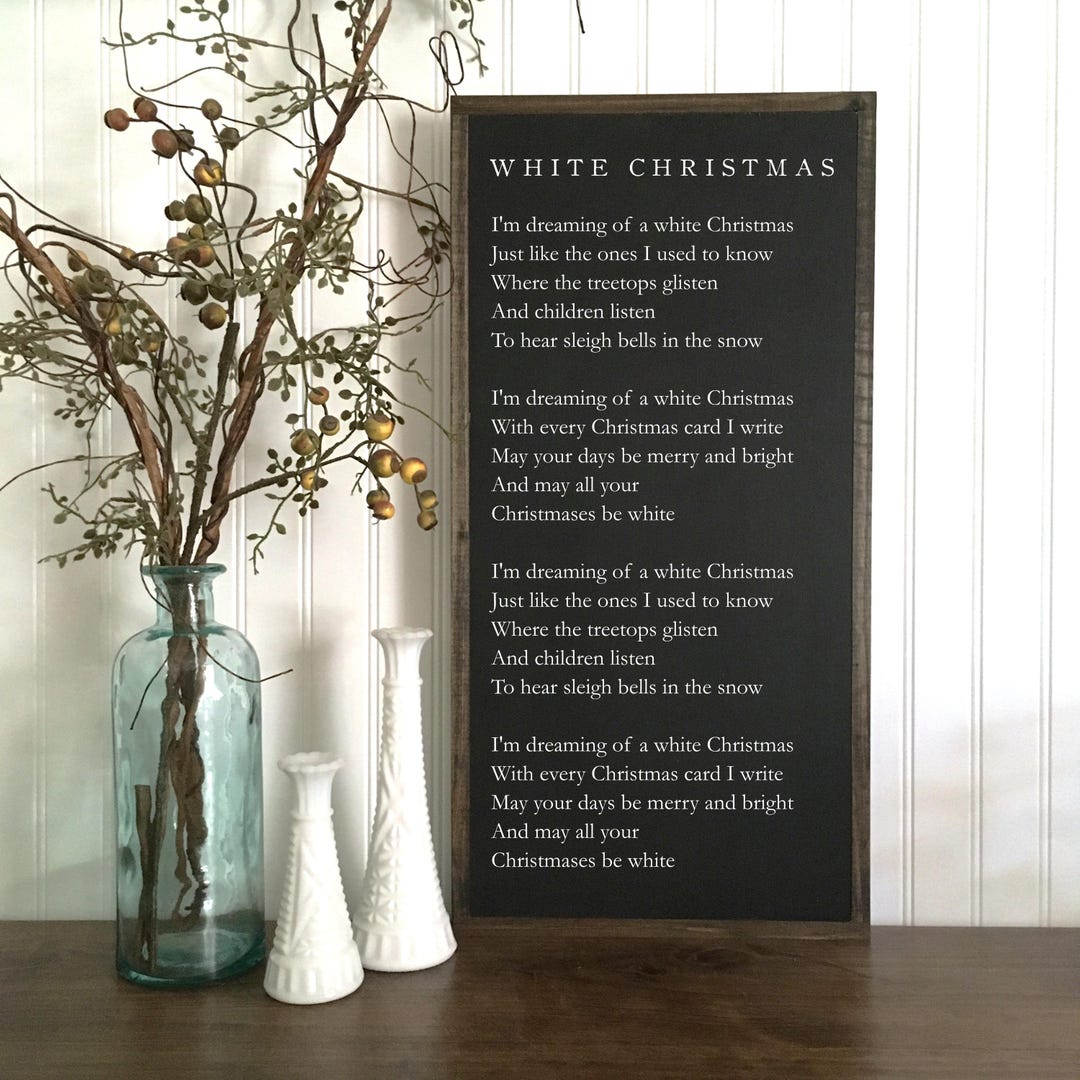 WHITE CHRISTMAS Wood Sign | 12" Wide by 23" Tall | Holiday Wall Decor ...