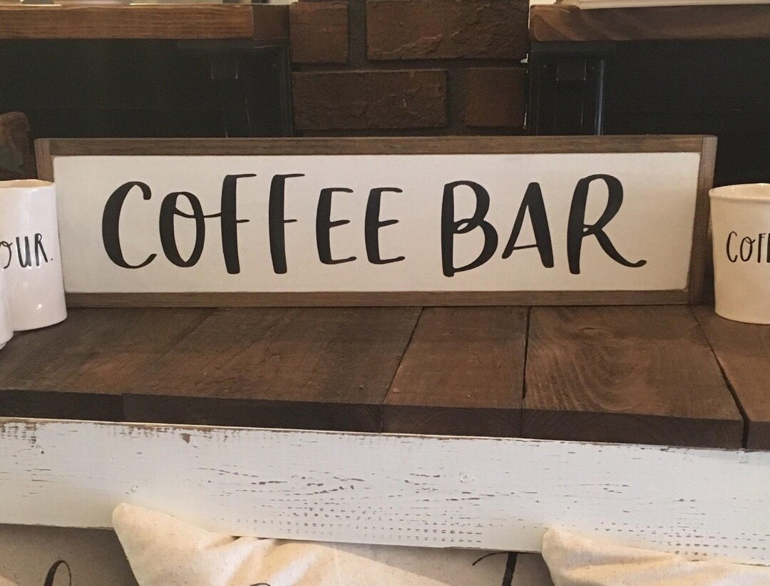 COFFEE BAR Sign 6" X 23" | Kitchen Sign | Painted Wall Art | Farmhouse ...