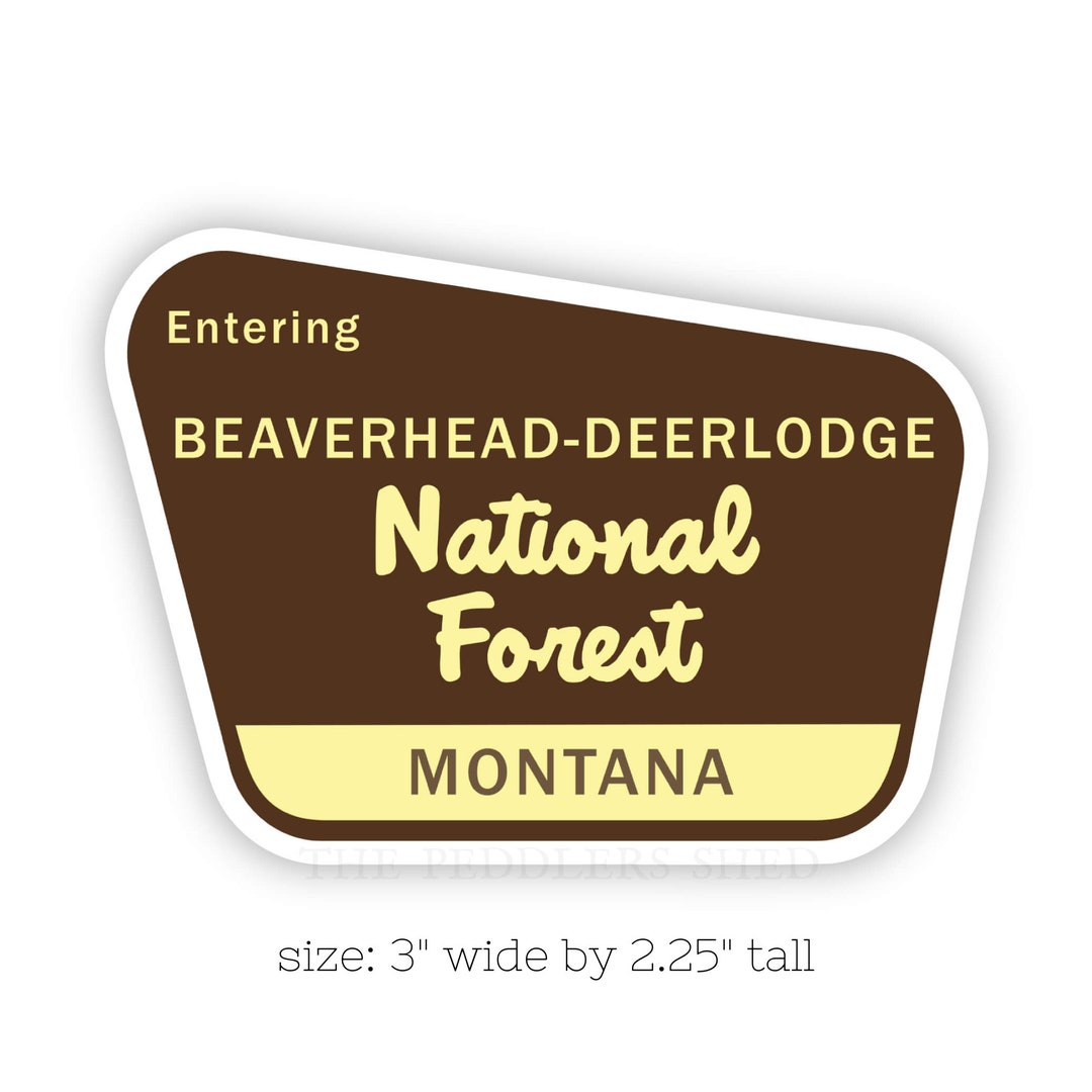 BEAVERHEAD DEERLODGE Montana National Forest Vinyl Sticker Laptop Decal ...