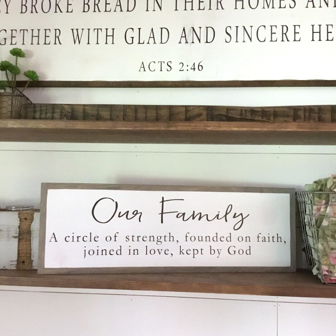 OUR FAMILY - Framed Wood Sign | Living Room Sign | Farmhouse Inspired ...