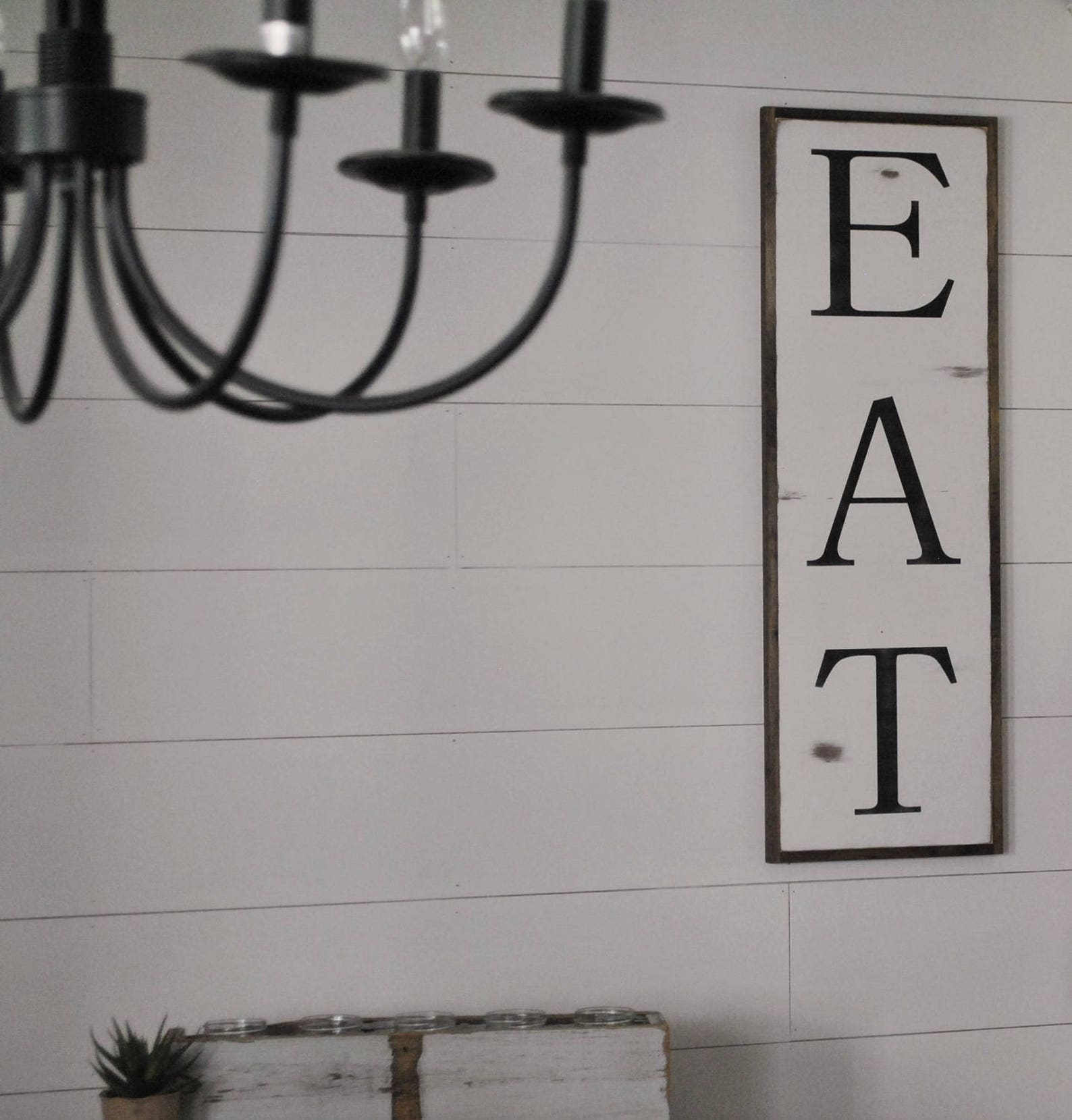 EAT 1X3 Sign Farmhouse Dining Room Wall Decor Kitchen Sign | Etsy