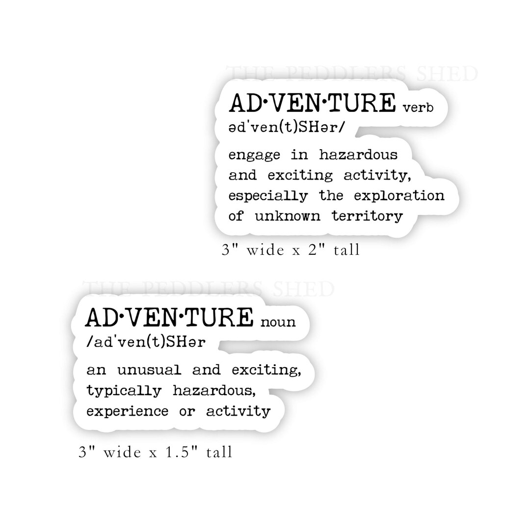 ADVENTURE DEFINITION Vinyl Sticker Outdoor Hiking Camping - Etsy