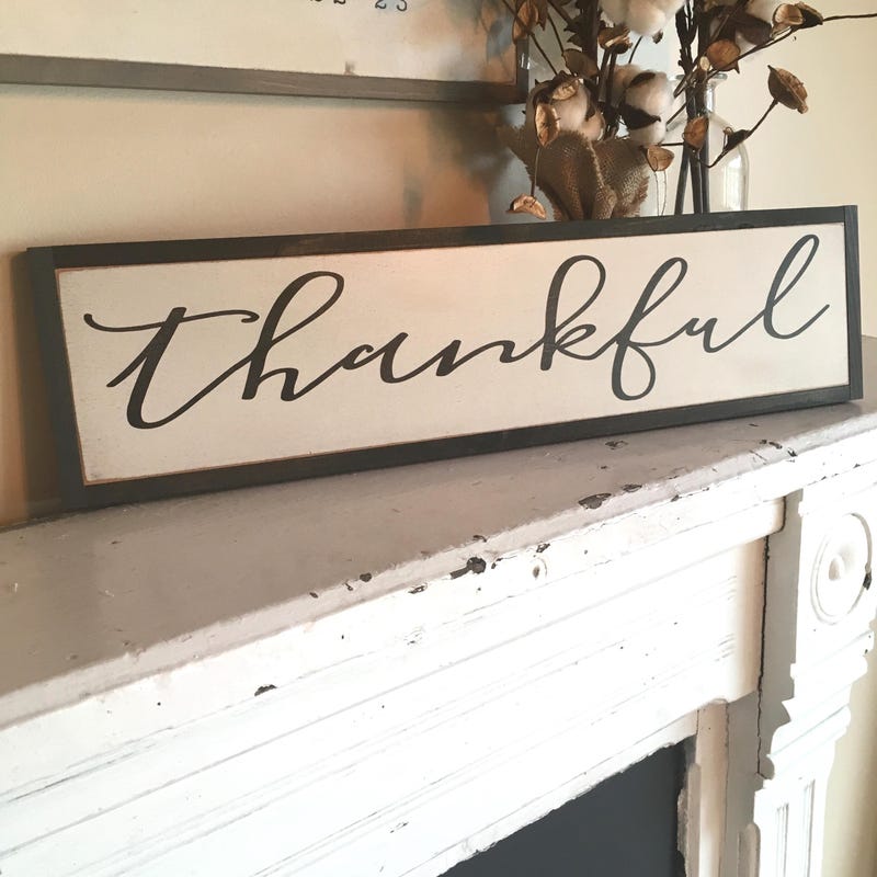 Thankful Wood Sign - Etsy