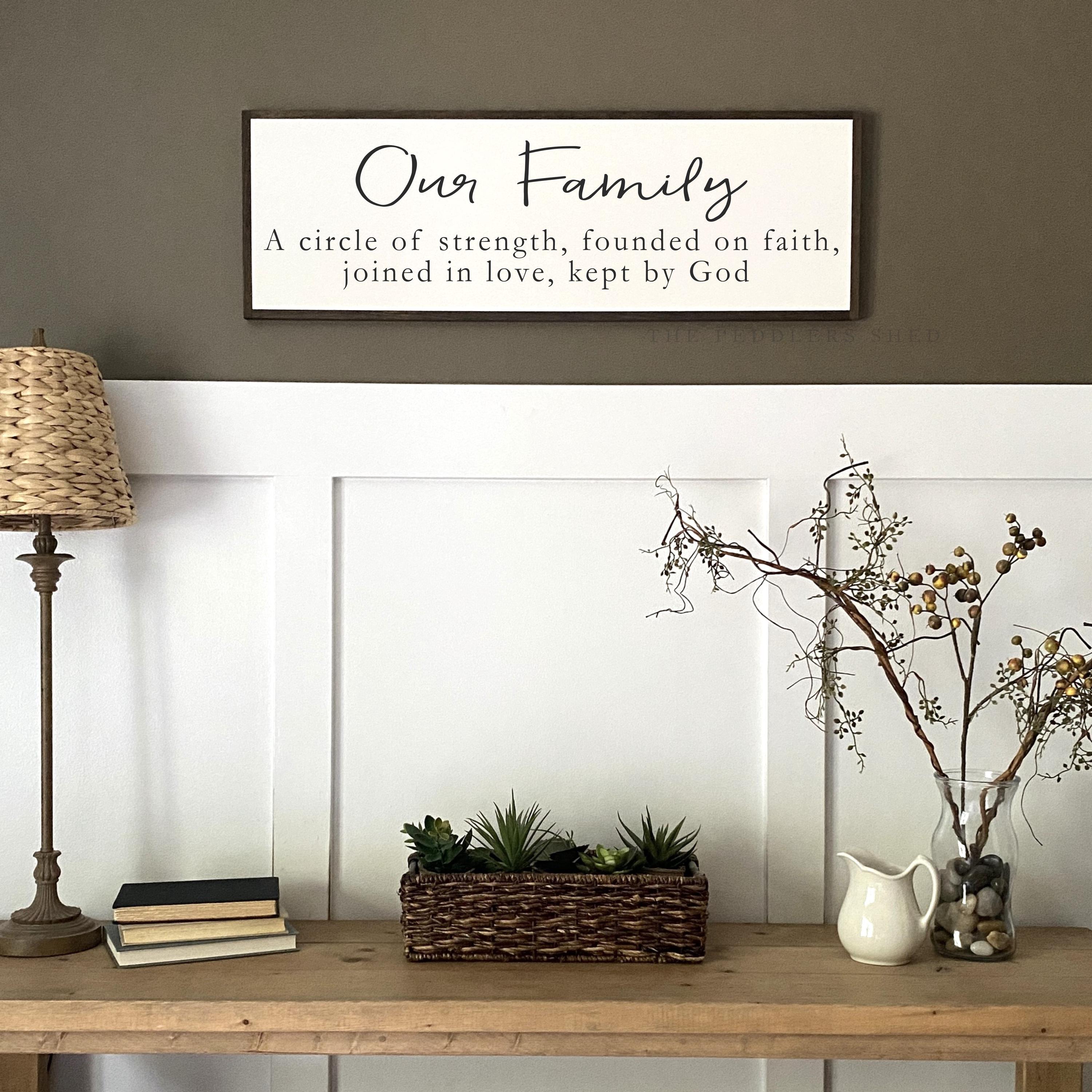 OUR FAMILY - Framed Wood Sign | Living Room Sign | Farmhouse Inspired ...