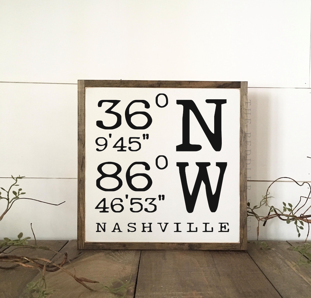 Personalized LATITUDE LONGITUDE Coordinates Sign | Solid Wood Signs ...