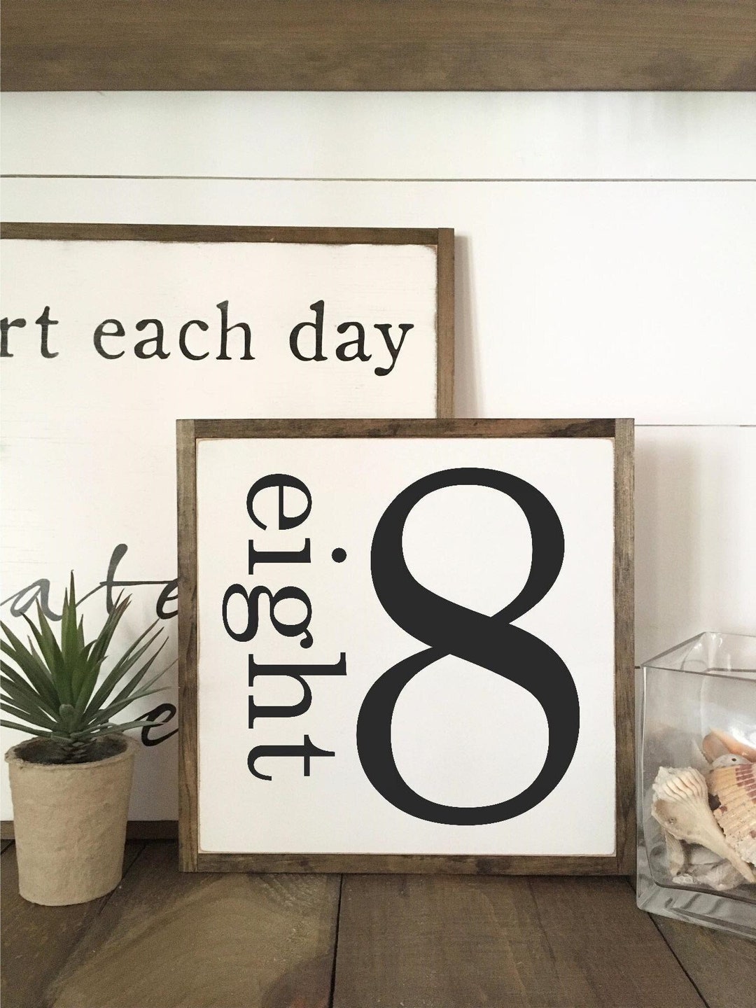 FAMILY NUMBER Wooden Sign | Farmhouse Wood Sign | Framed Sign ...