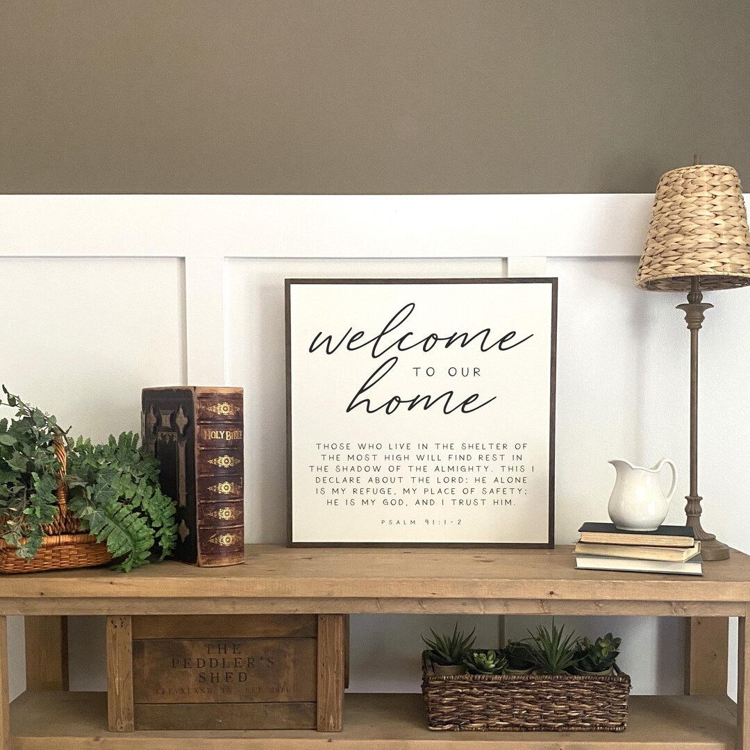 Welcome to Our Home - Framed Wood Sign | Entryway Sign | Farmhouse ...