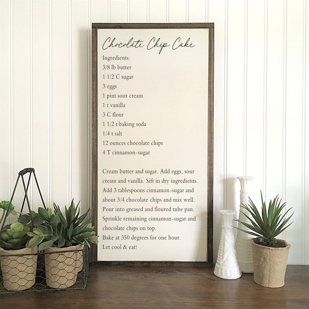 YOUR CUSTOM RECIPE 12" X 23" Wood Sign | Kitchen Wooden Sign ...
