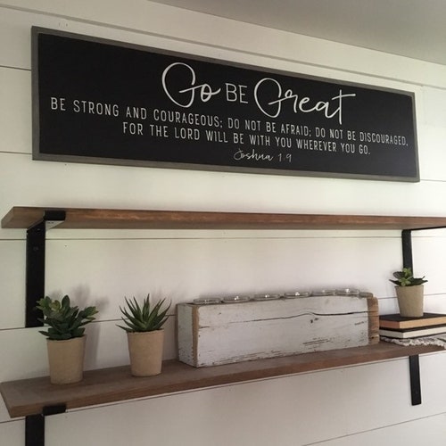 Go Be Great Sign Joshua 1:9 Graduation Gift Scripture Sign - Etsy