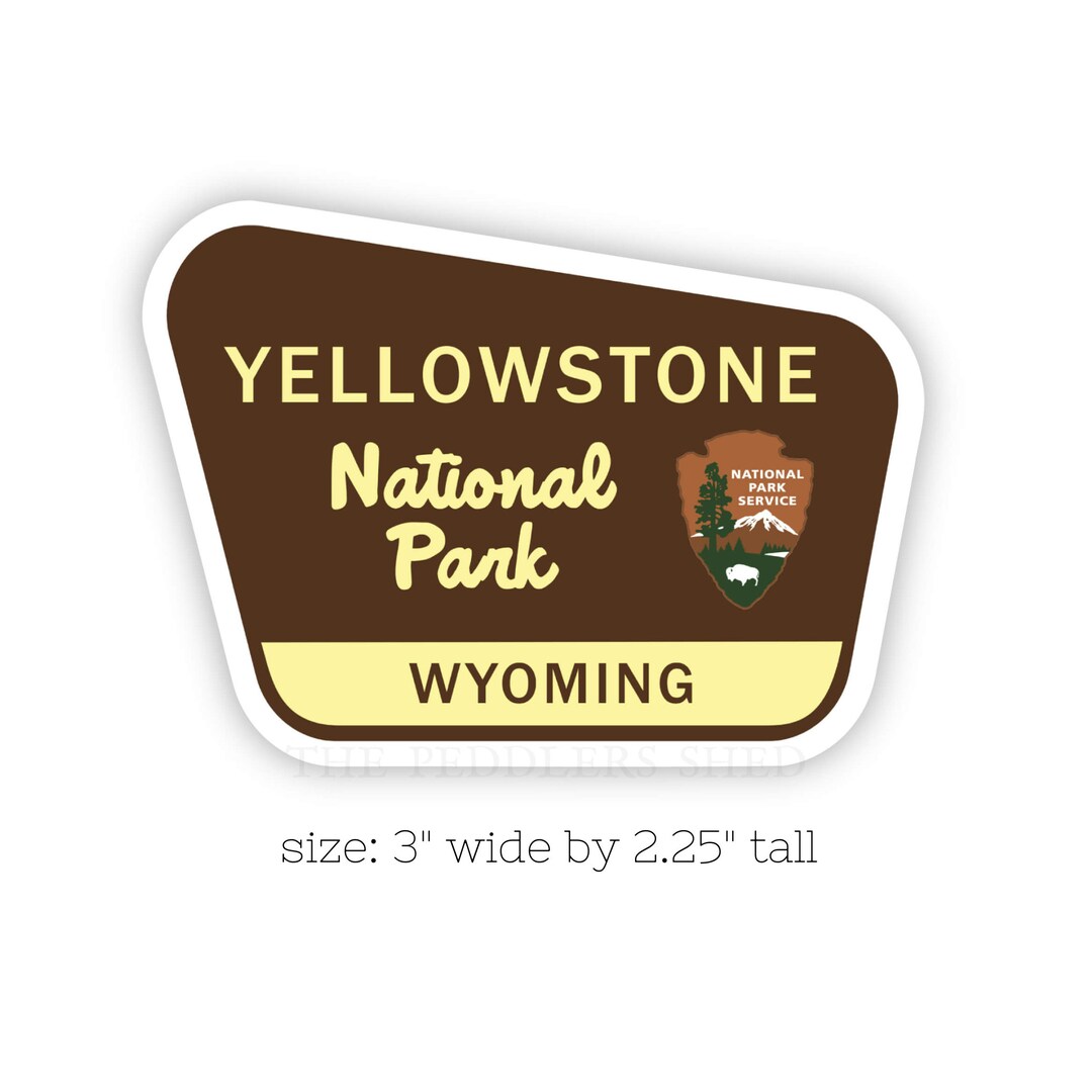 YELLOWSTONE National Park Vinyl Sticker Laptop Decal, Water Bottle ...