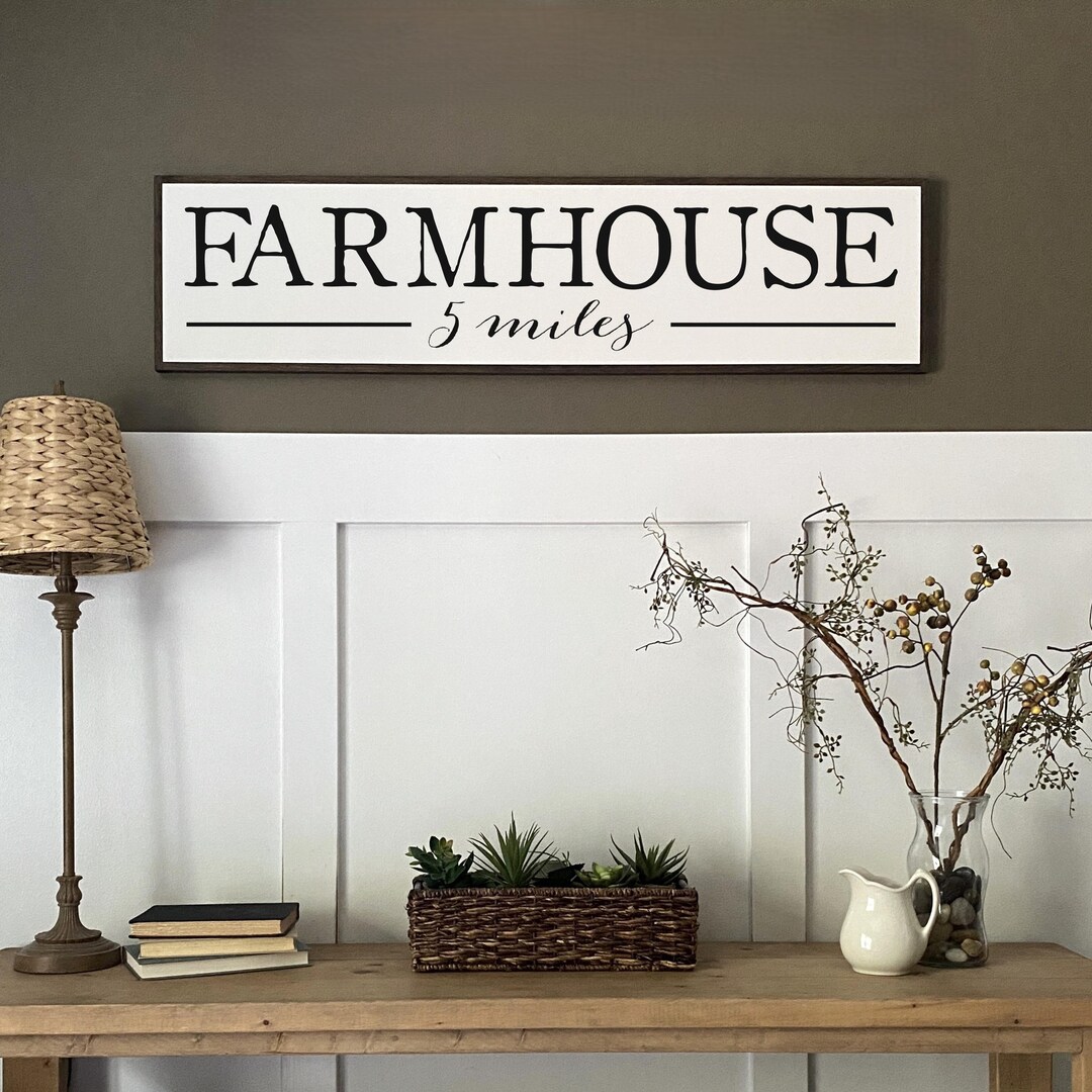 FARMHOUSE Wood Sign | Shabby Chic Wooden Signs | Painted Farmhouse Wall ...