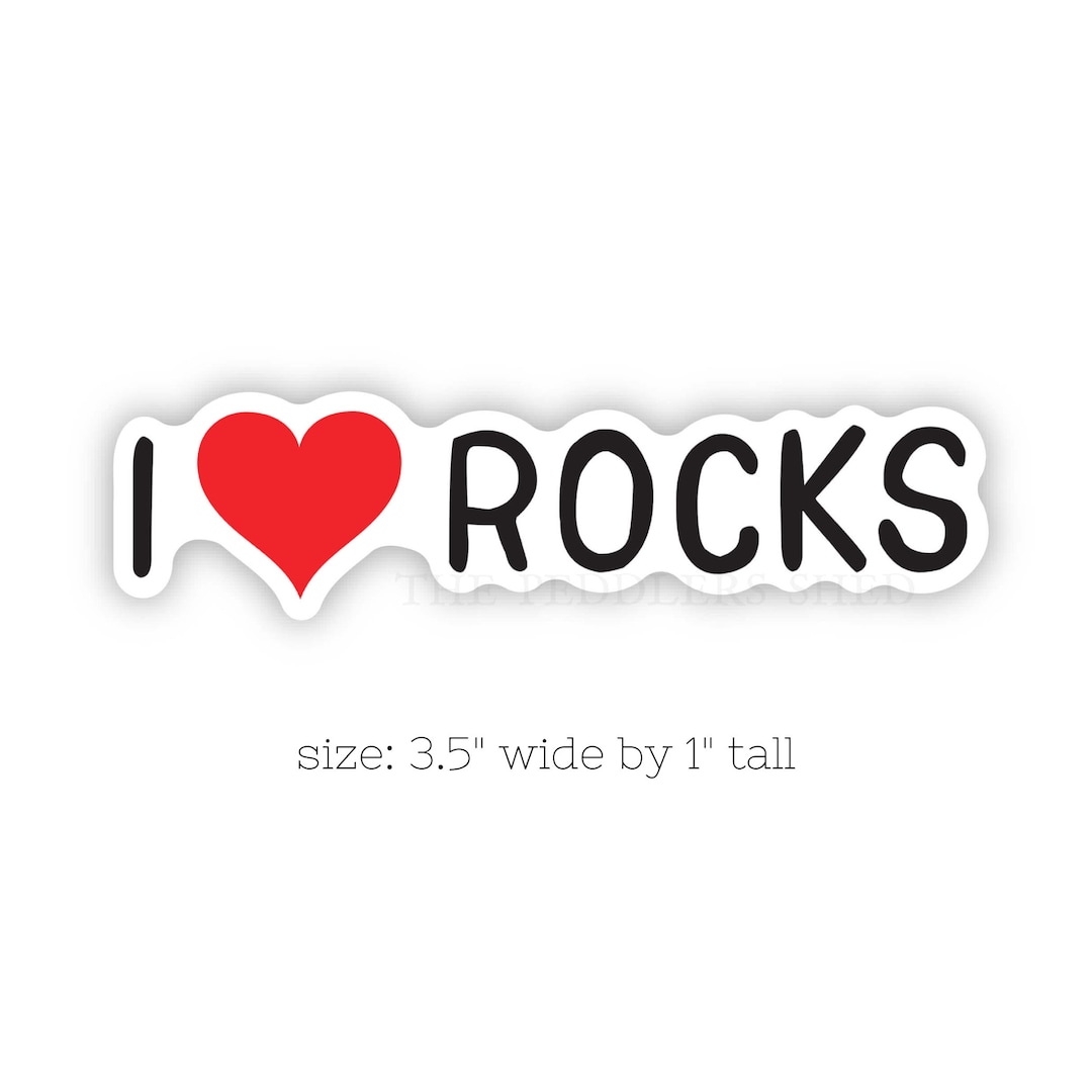 I LOVE ROCKS Vinyl Sticker Funny Water Bottle Sticker, Thermos Sticker ...