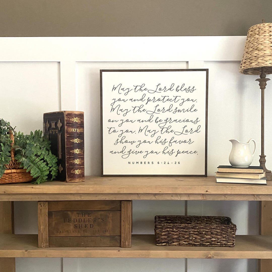 THRESHOLD BLESSING Wood Sign | Scripture Verse Sign | Bible Verse Sign ...
