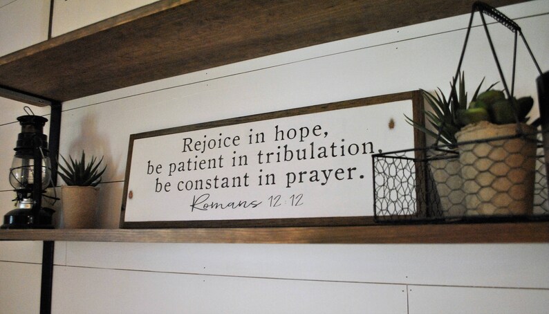 REJOICE Be Patient Be Constant 8x24 Sign - Etsy