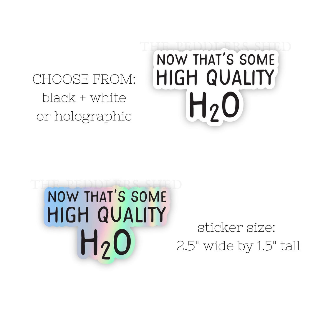 HIGH QUALITY H2O Vinyl Sticker Funny Sticker, Tumbler Water Decal ...