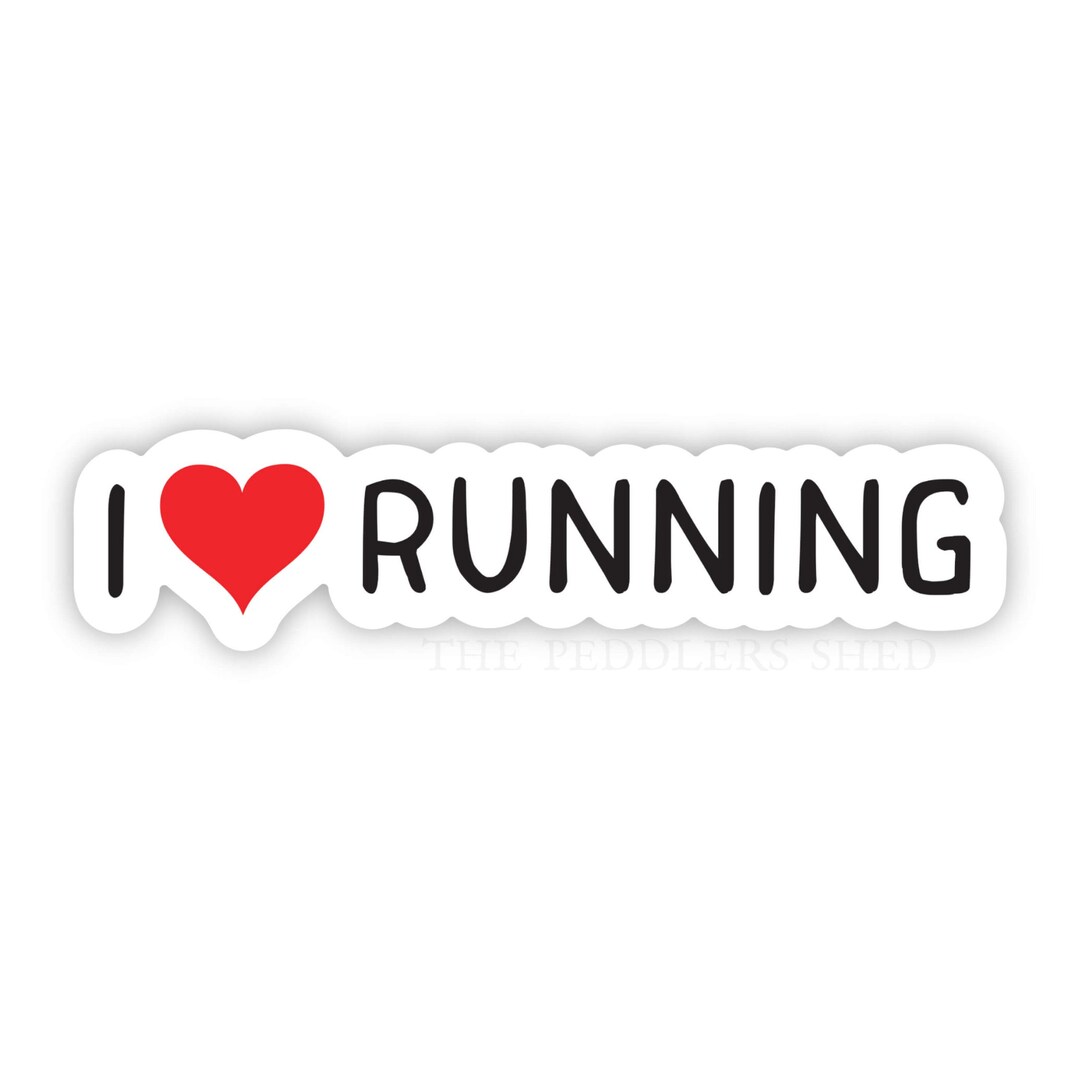 I LOVE RUNNING Vinyl Sticker Water Bottle Sticker Thermos - Etsy