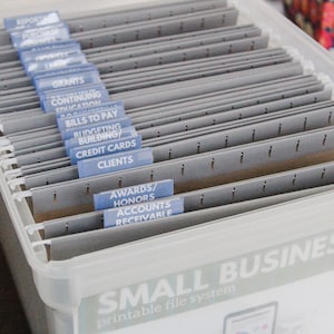 Small Business Filing System | Printable DIY File Tabs & Labels (PDF ...