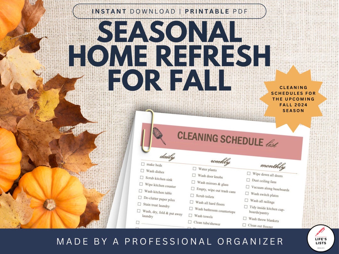 Seasonal Home Refresh for Fall 2024 Home Cleaning Schedule Cleaning ...