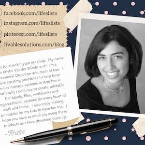 Printable Instant Home Filing System | 27 File Cards/index | Hanging ...