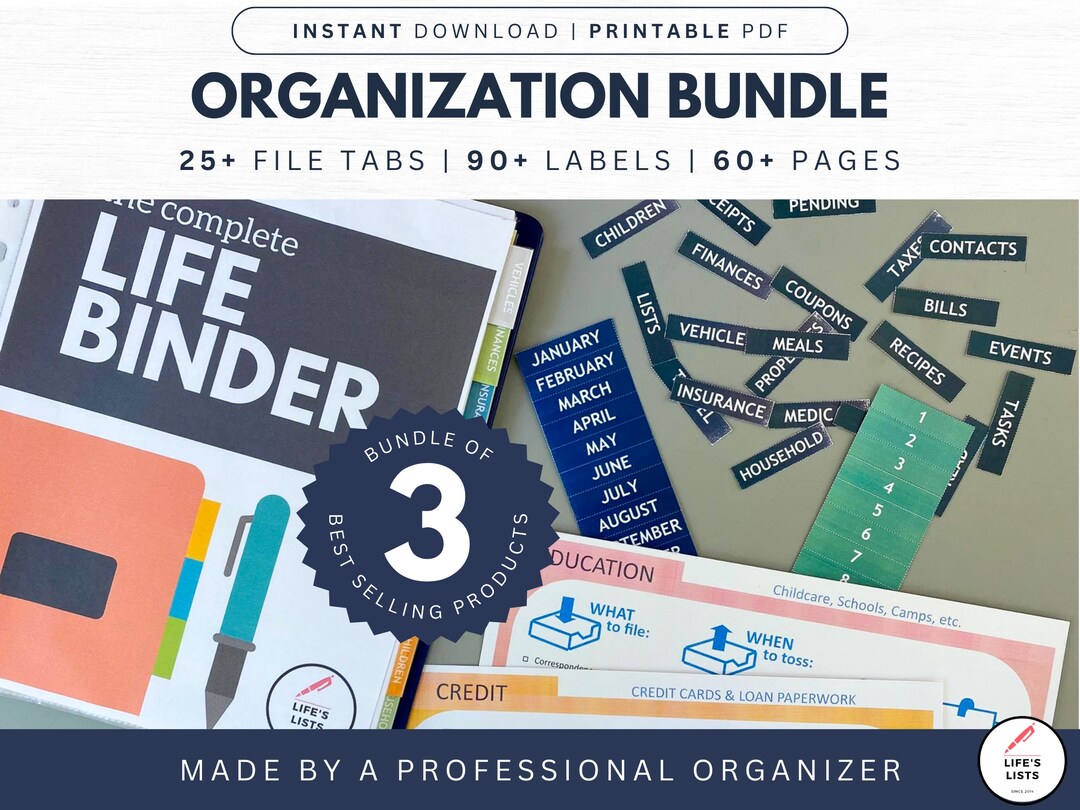 Life Binder & Filing System Bundle (digital Download) - Etsy