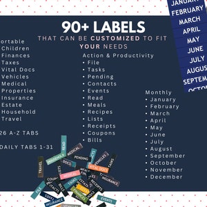 Tickler File System | Printable Tickler File Tabs | Digital Download ...