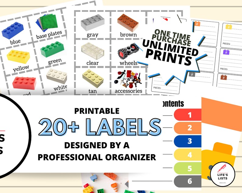 Building Bricks Organization System Printable Labels - Etsy Canada