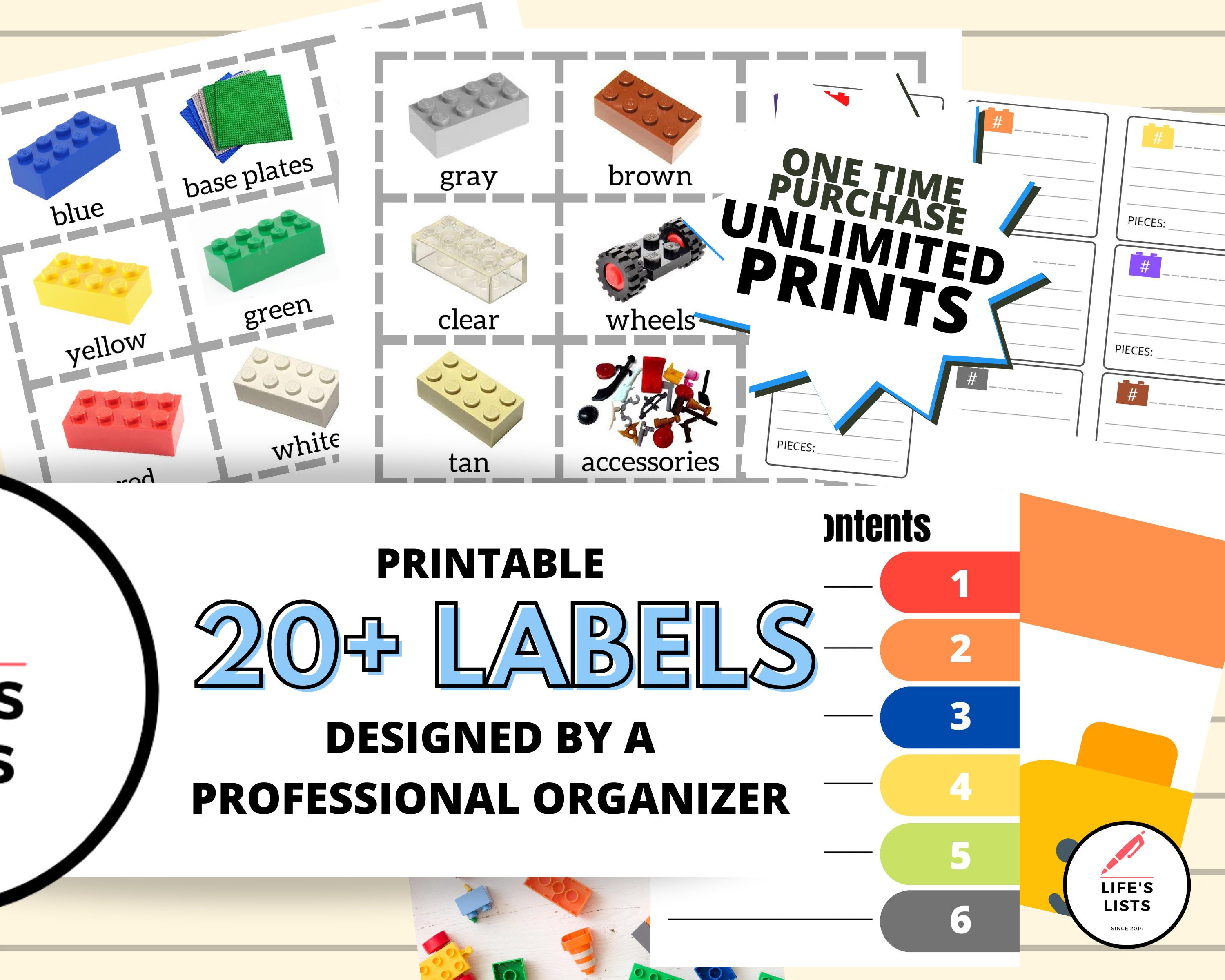 Building Bricks Organization System Printable Labels - Etsy Canada