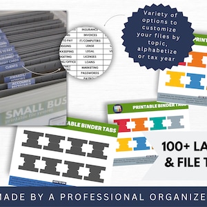 Small Business Filing System | Printable DIY File Tabs & Labels (PDF ...