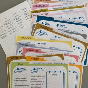 Printable Instant Home Filing System 27 File Cards/index - Etsy Canada