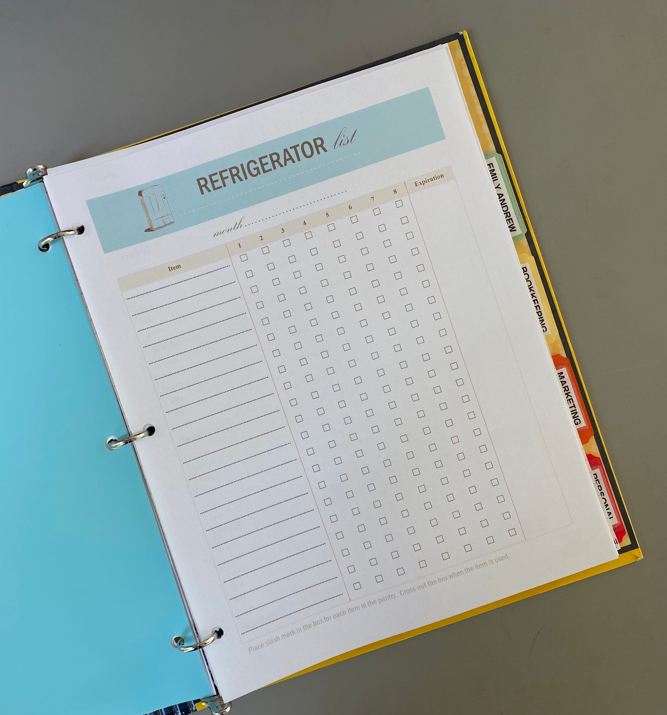 Refrigerator Inventory List Food Tracker Meal Planning - Etsy