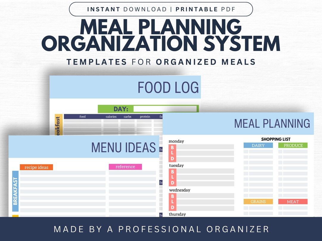 Meal Planning Organization System to Make Shopping and Family Dinner ...