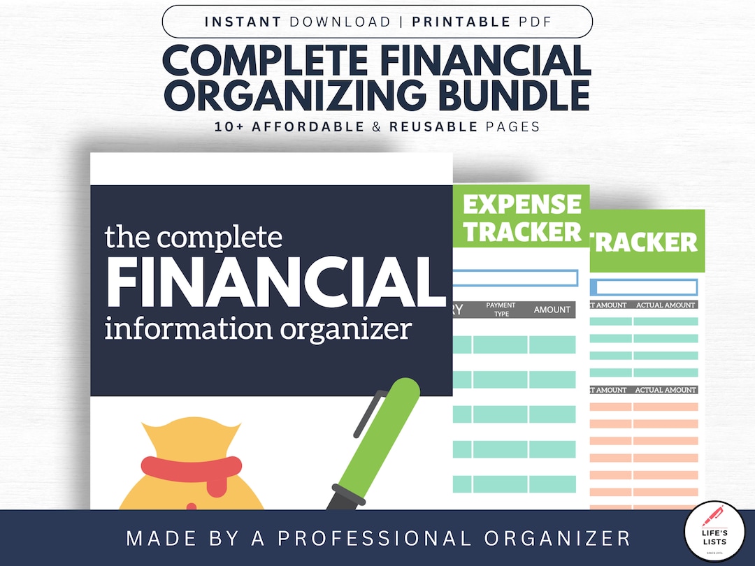 The Complete Financial Information Organizer | Expense Tracker | Budget ...