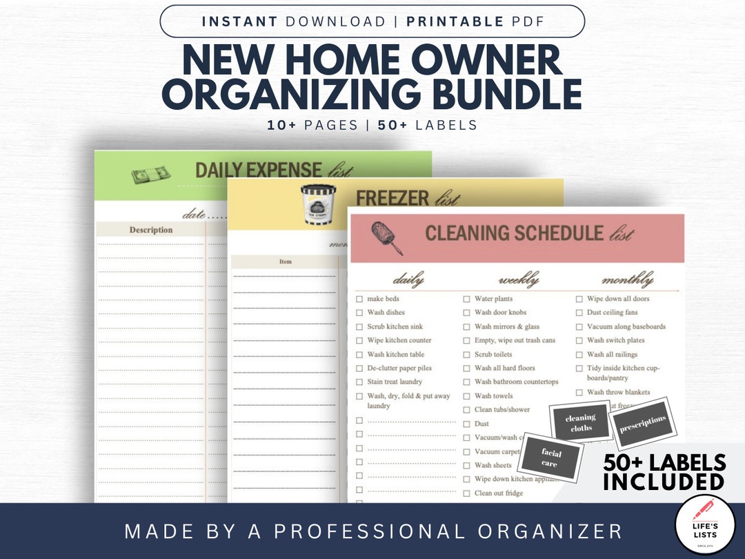 New Home Owner Organization Bundle | How to Organize New Home | Kitchen ...
