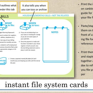 Printable Instant Home Filing System 27 File Cards/index - Etsy Canada