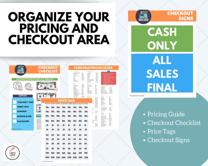 Yard Sale Planner Fillable Printable Yard Sale Template - Etsy
