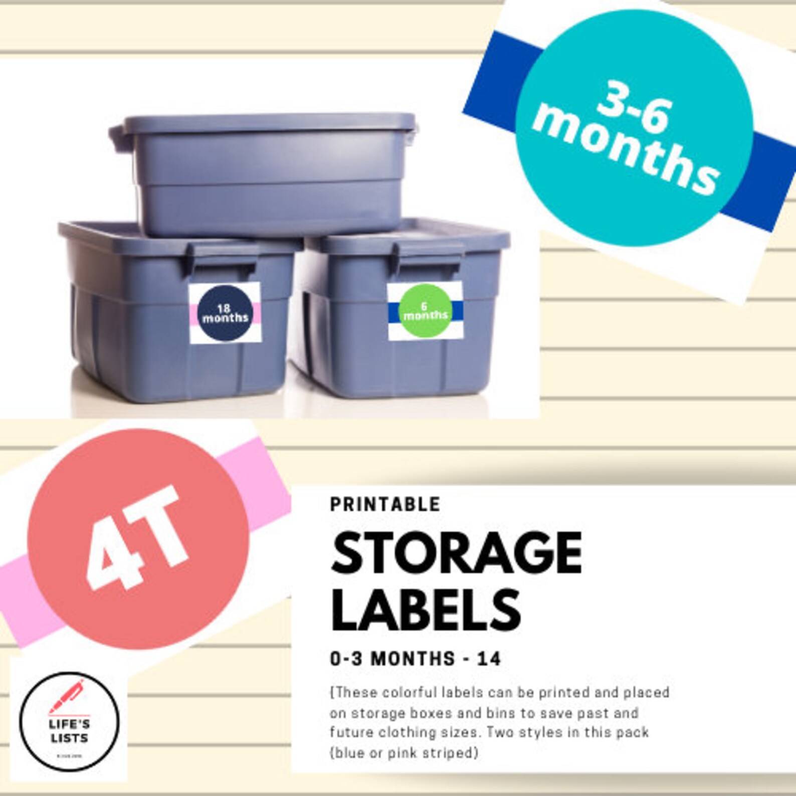 Kids Clothing and Closet Labels Nursery Labels Printable - Etsy