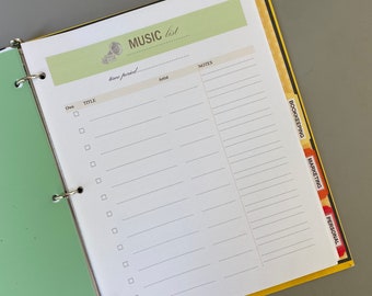 Song List Planner - Etsy