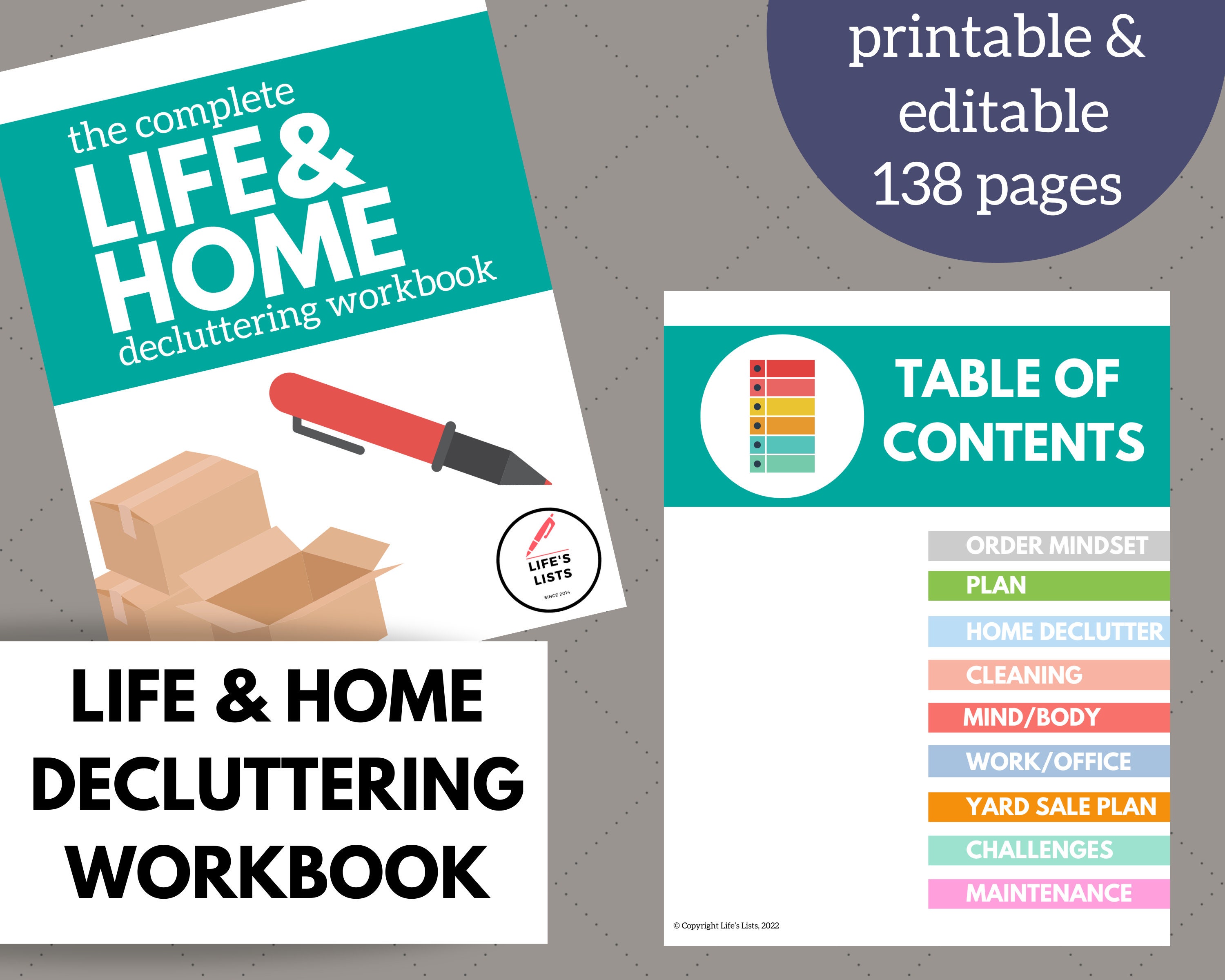 The Life & Home Decluttering Workbook Decluttering Planner - Etsy