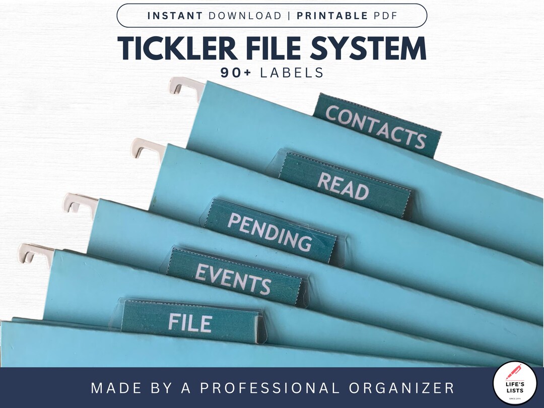 Tickler File System | Printable Tickler File Tabs | Digital Download ...