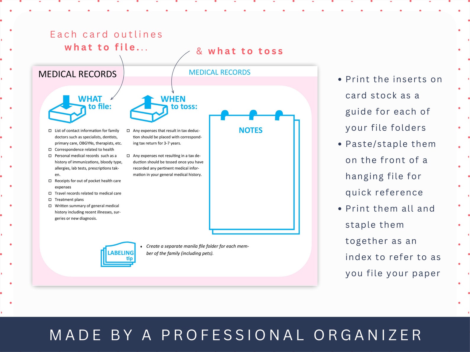 Home Filing System Printable | 27 File Cards & Hanging Tabs (digital ...