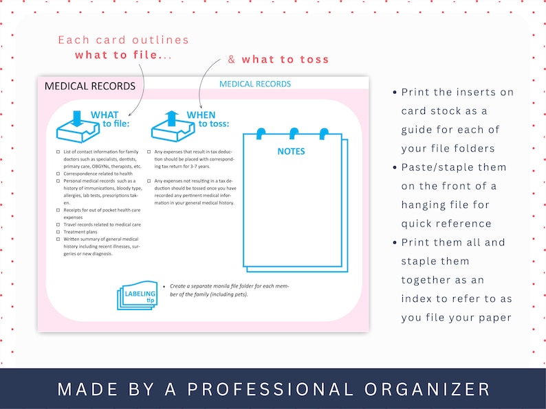 Home Filing System Printable | 27 File Cards & Hanging Tabs (digital ...