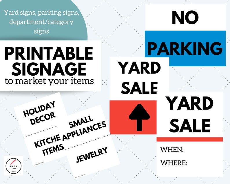 Yard Sale Planner Fillable Printable Yard Sale Template - Etsy