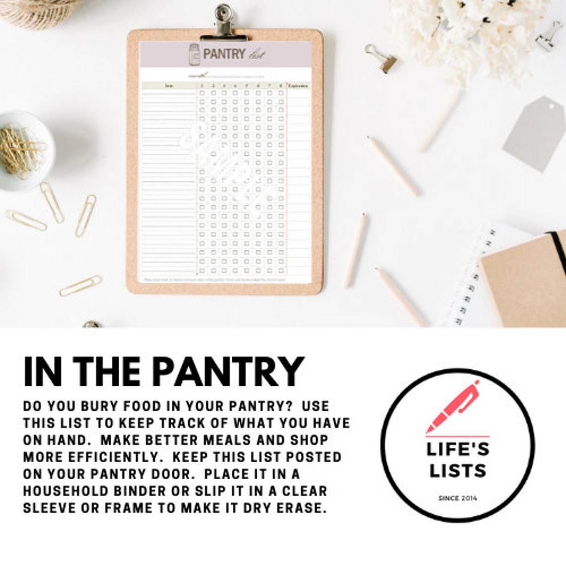 Pantry List Inventory List Pantry Checklist Pantry | Etsy